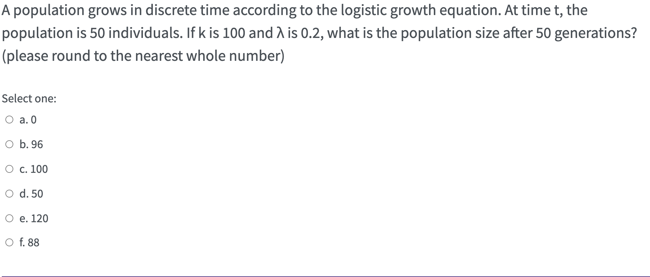 Solved A population grows in discrete time according to the | Chegg.com