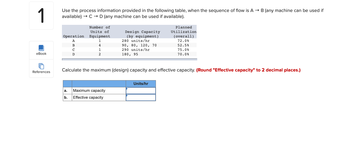 Solved 1 Use the process information provided in the | Chegg.com