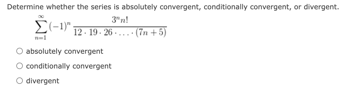 Solved Determine whether the series is absolutely | Chegg.com