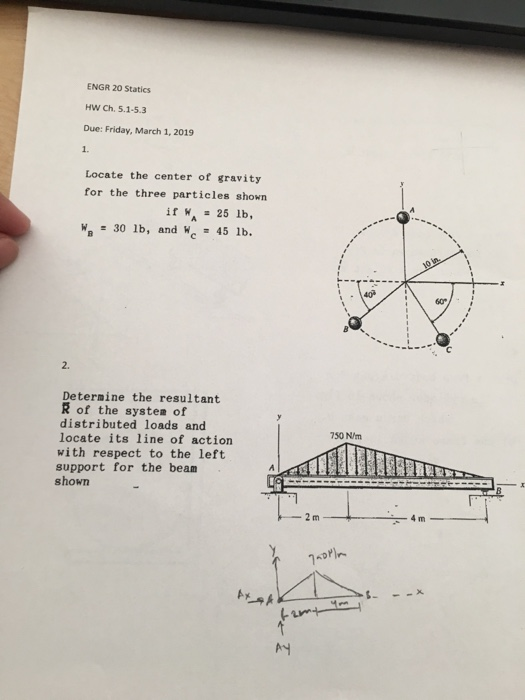 Solved ENGR 20 Statics Hw Ch. 5.1-5.3 Due: Friday, March 1, | Chegg.com