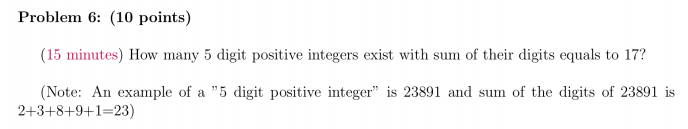 Solved Problem 6: (10 points) (15 minutes) How many 5 digit | Chegg.com