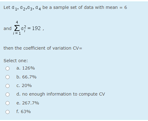 Solved Let a1,a2,a3,a4 ﻿be a sample set of data with mean | Chegg.com