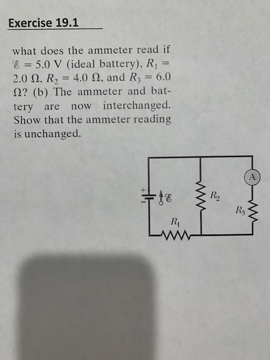 Solved Exercise 19.1 what does the ammeter read if 5.0 V | Chegg.com