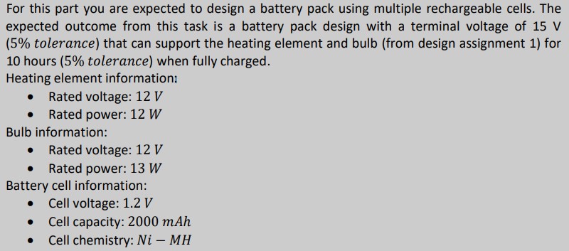 Solved You are expected to design a battery pack using | Chegg.com
