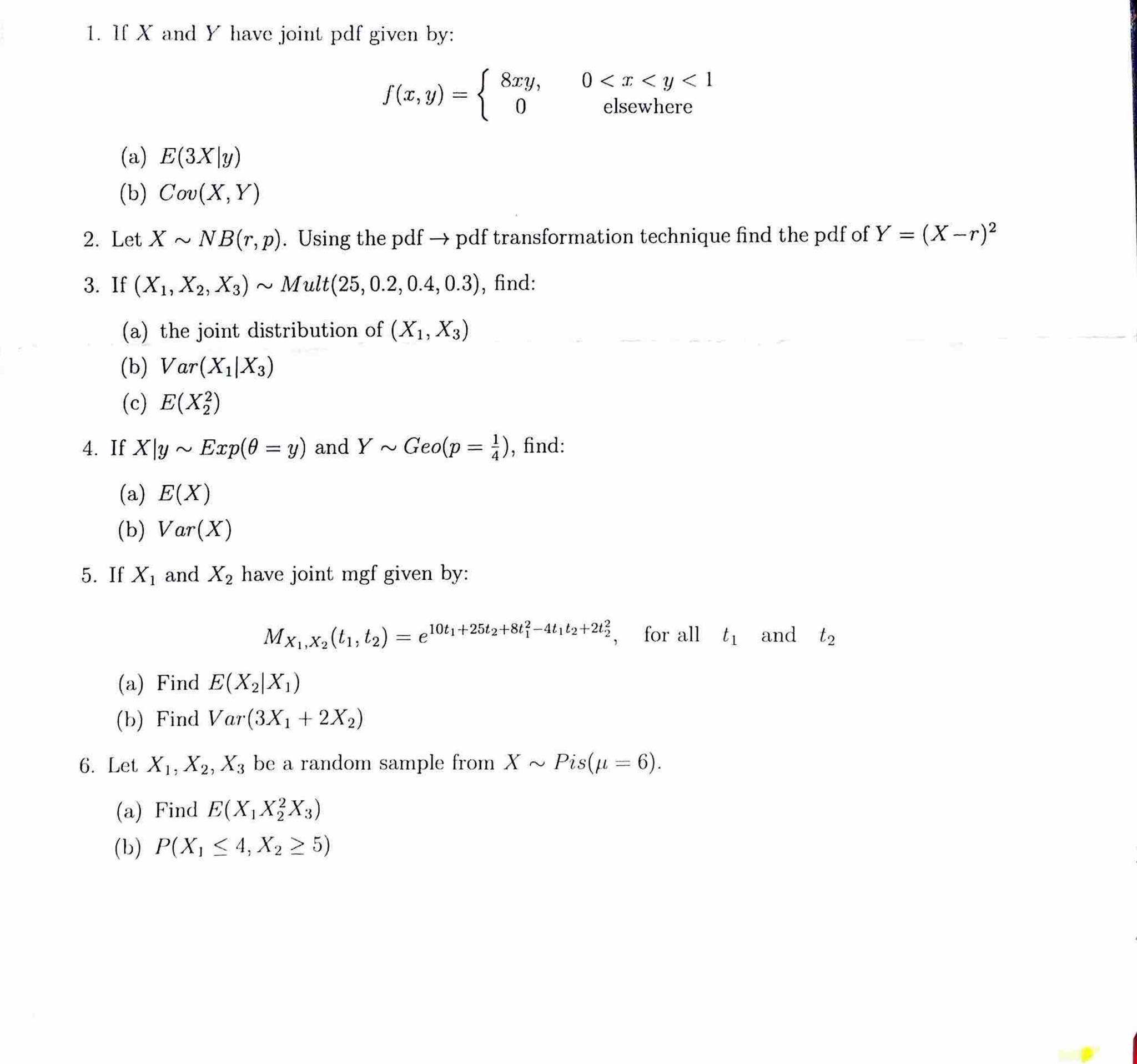 Solved If x ﻿and Y ﻿have joint pdf given | Chegg.com
