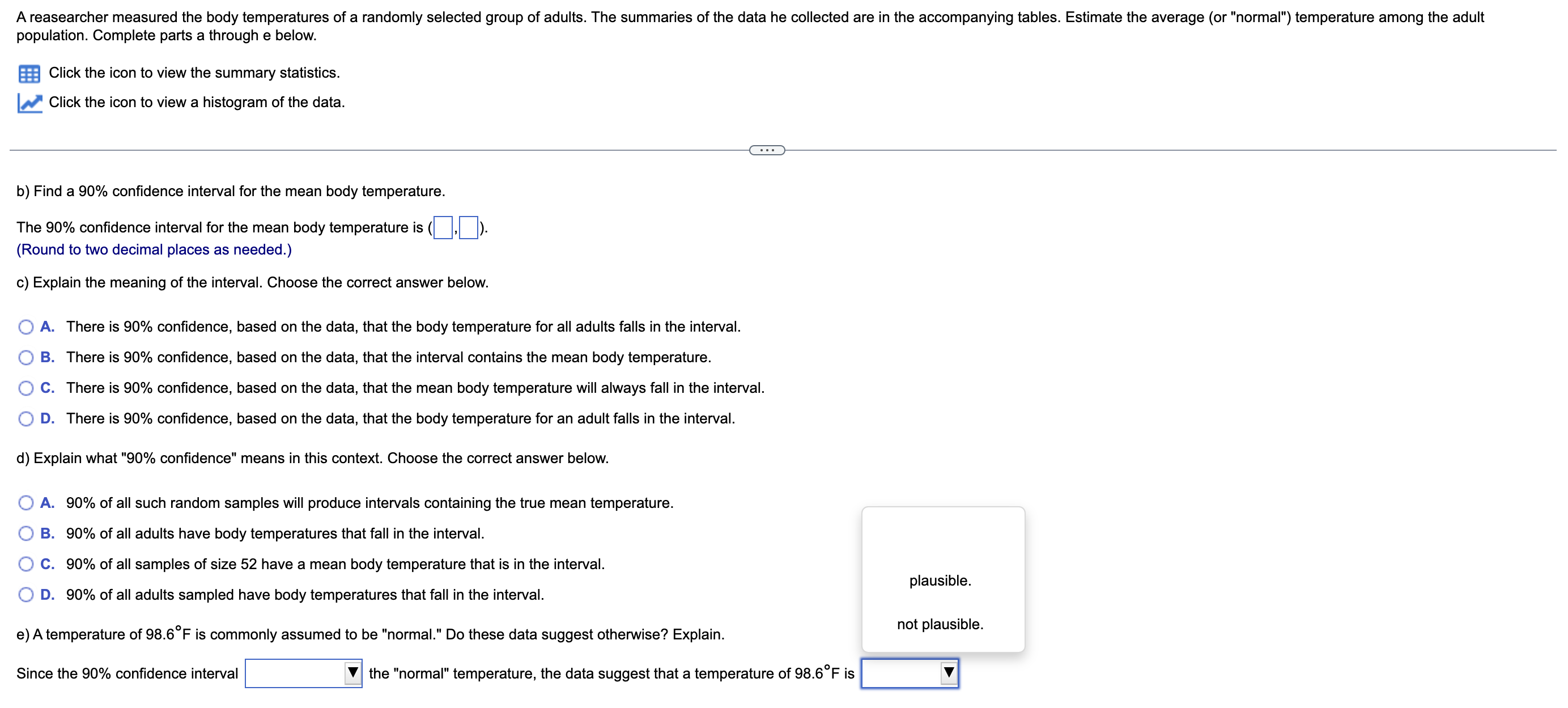 Solved population. Complete parts a through e below. Click | Chegg.com