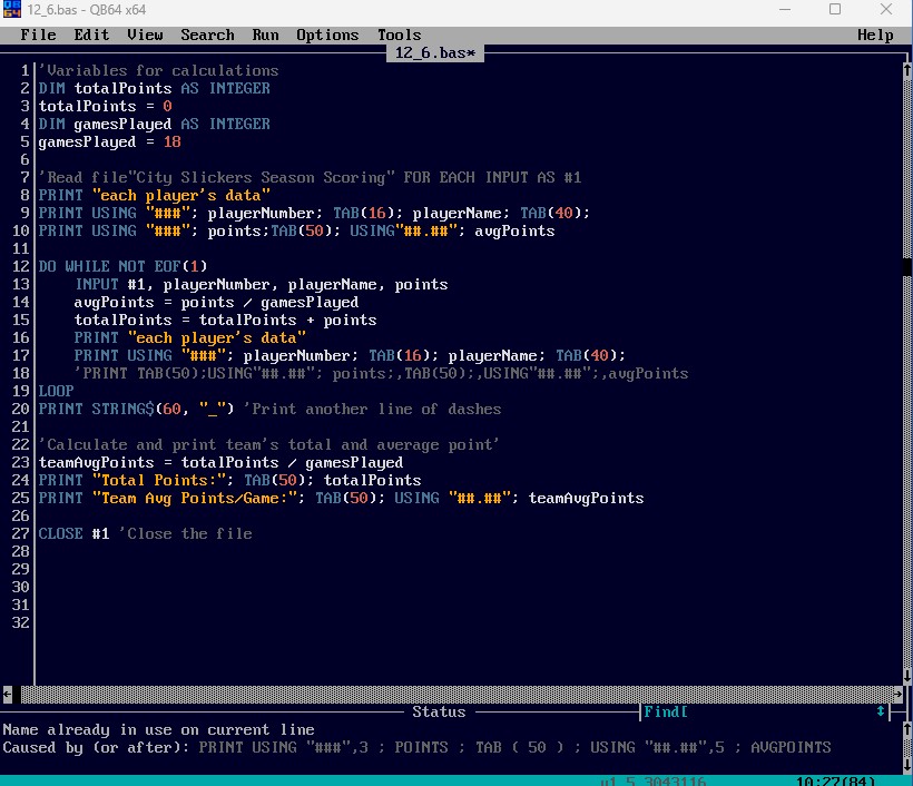 Solved I keep getting an error on line 12 ﻿and 13File Edit | Chegg.com