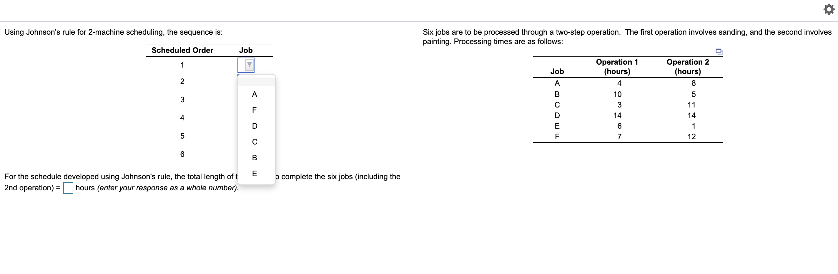 Solved Using Johnson's rule for 2-machine scheduling, the | Chegg.com