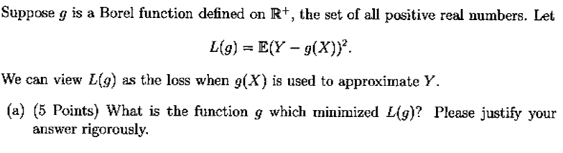 Solved Suppose g is a Borel function defined on R+, the set | Chegg.com