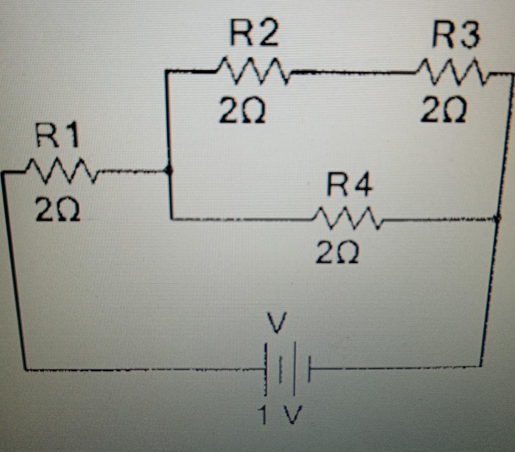 Solved For the above circuit, R1=2Ω, R2=2Ω, R3=2Ω, R4=2Ω. | Chegg.com