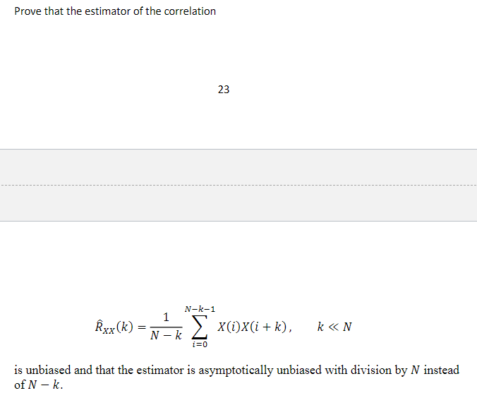 Prove that the estimator of the correlation 23 | Chegg.com