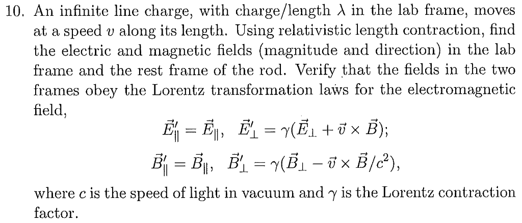 Solved 10. An infinite line charge, with charge/length X in | Chegg.com