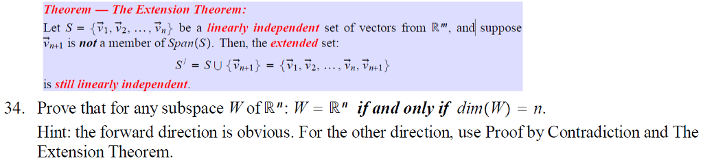 Solved Theorem-The Extension Theorem: Let S-V1, V2, , Vn be | Chegg.com