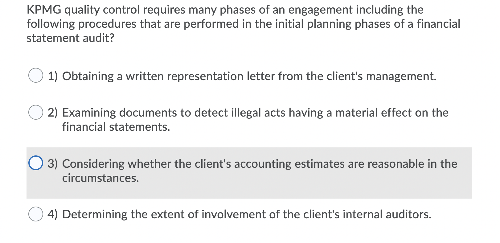 Solved KPMG quality control requires many phases of an | Chegg.com