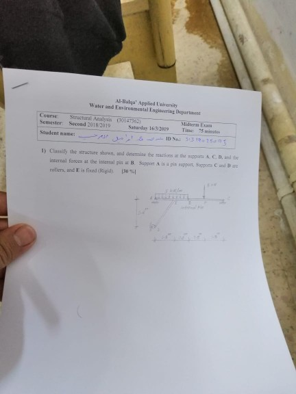 Al-Balqa' Applied University Water and Environmental | Chegg.com