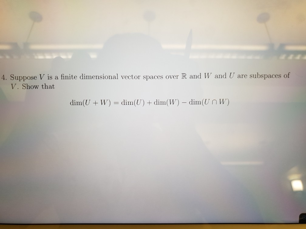 Solved 4. Suppose V is a finite dimensional vector spaces | Chegg.com