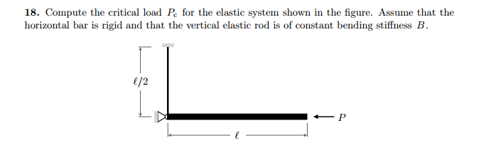 Solved 18. Compute the critical load Pc for the elastic | Chegg.com