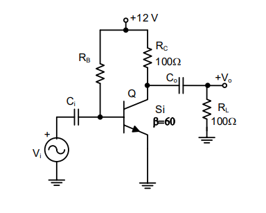 Solved In the amplifier circuit shown below, the DC | Chegg.com