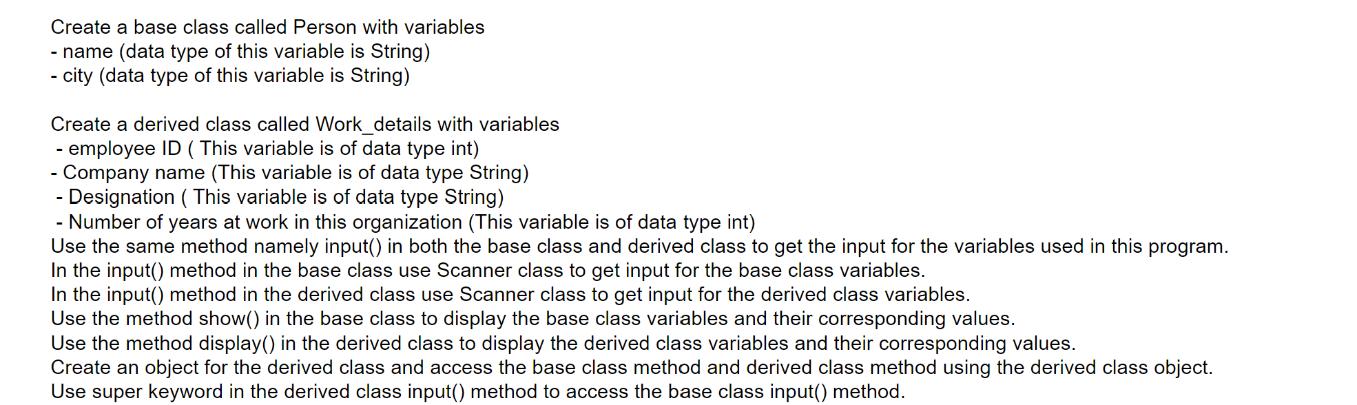 Solved Create A Base Class Called Person With Variables