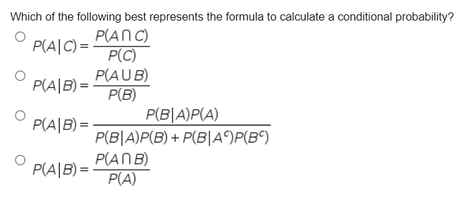 Solved Which of the following best represents the formula to | Chegg.com