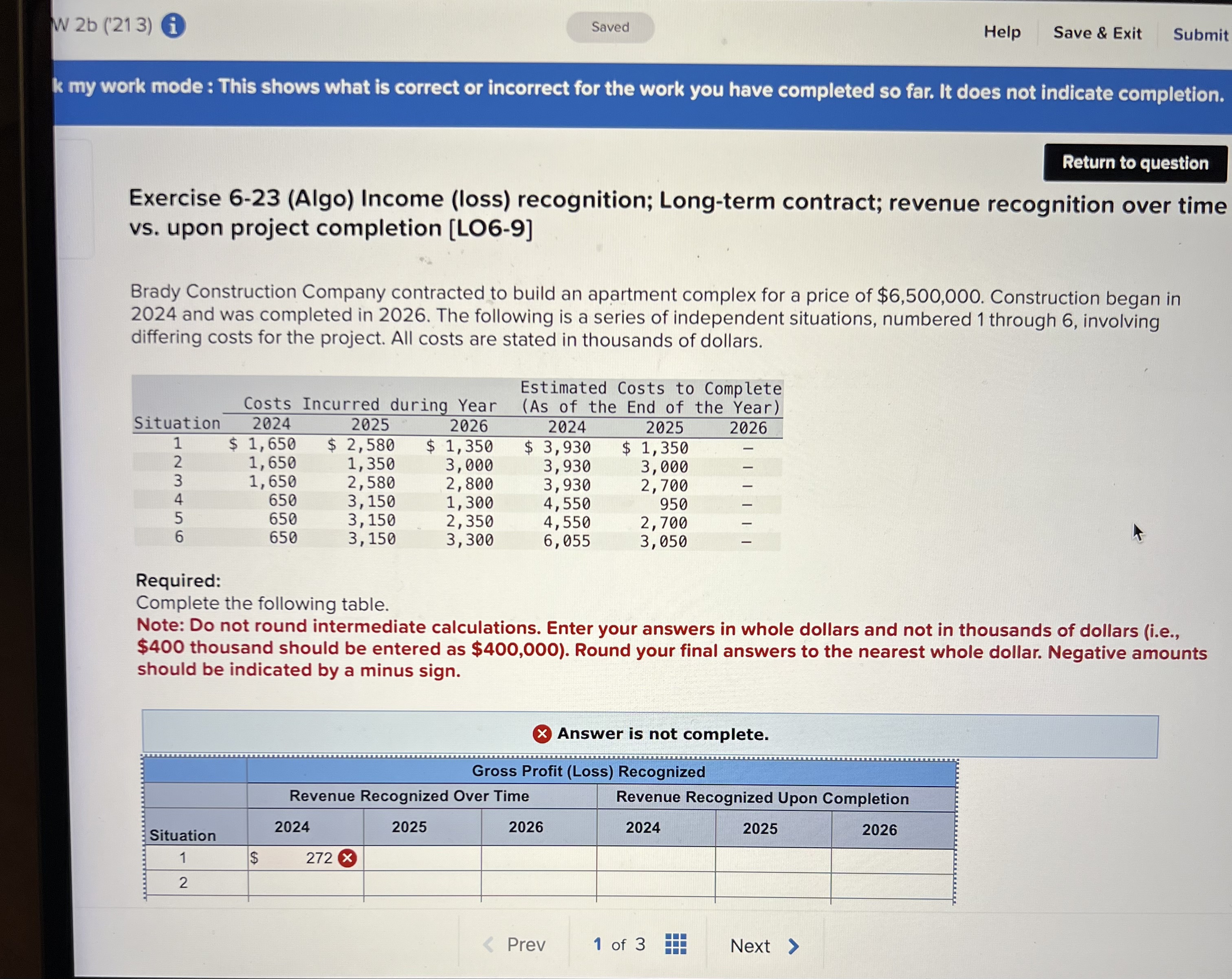 Solved Exercise 6-23 (Algo) Income (loss) recognition; | Chegg.com