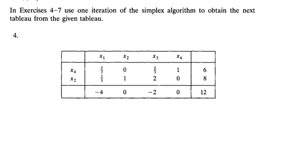 In Exercises 4-7 use one iteration of the simplex | Chegg.com