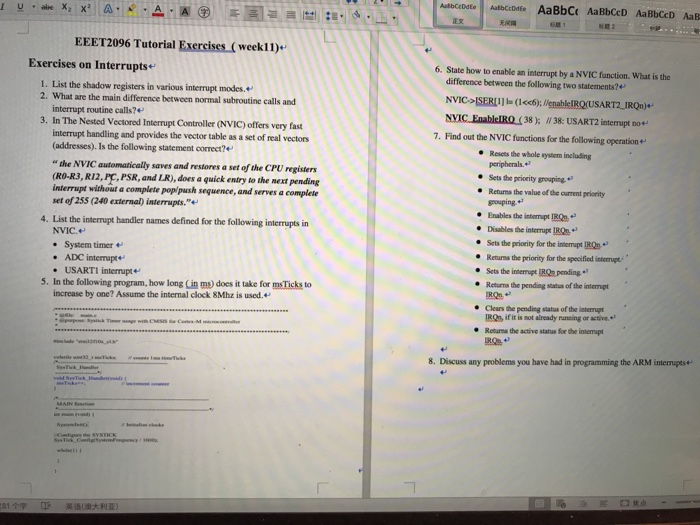 Solved List the shadow registers in various interrupt modes. | Chegg.com