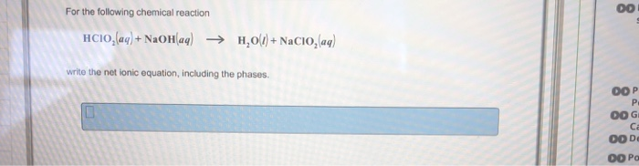 Solved For the following chemical reaction HCN(aq) +KOH(aq) | Chegg.com