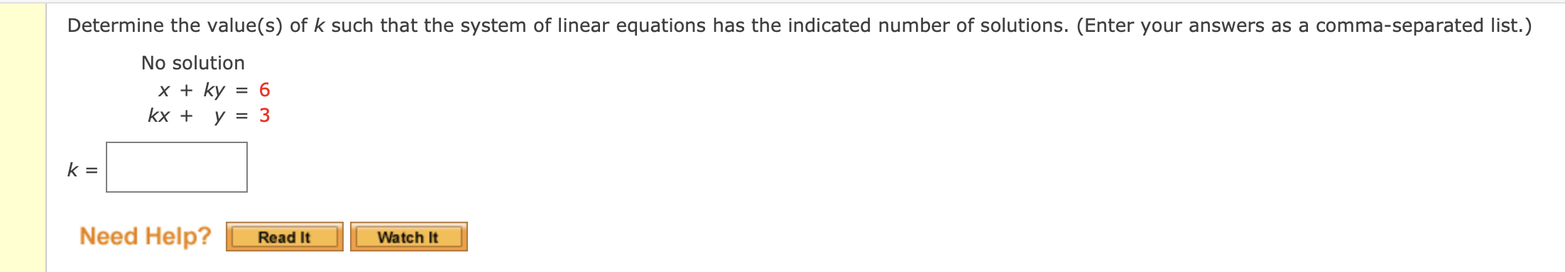 Solved Determine the value(s) of k such that the system of | Chegg.com