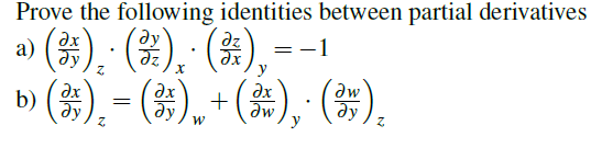 Solved Prove the following identities between partial | Chegg.com