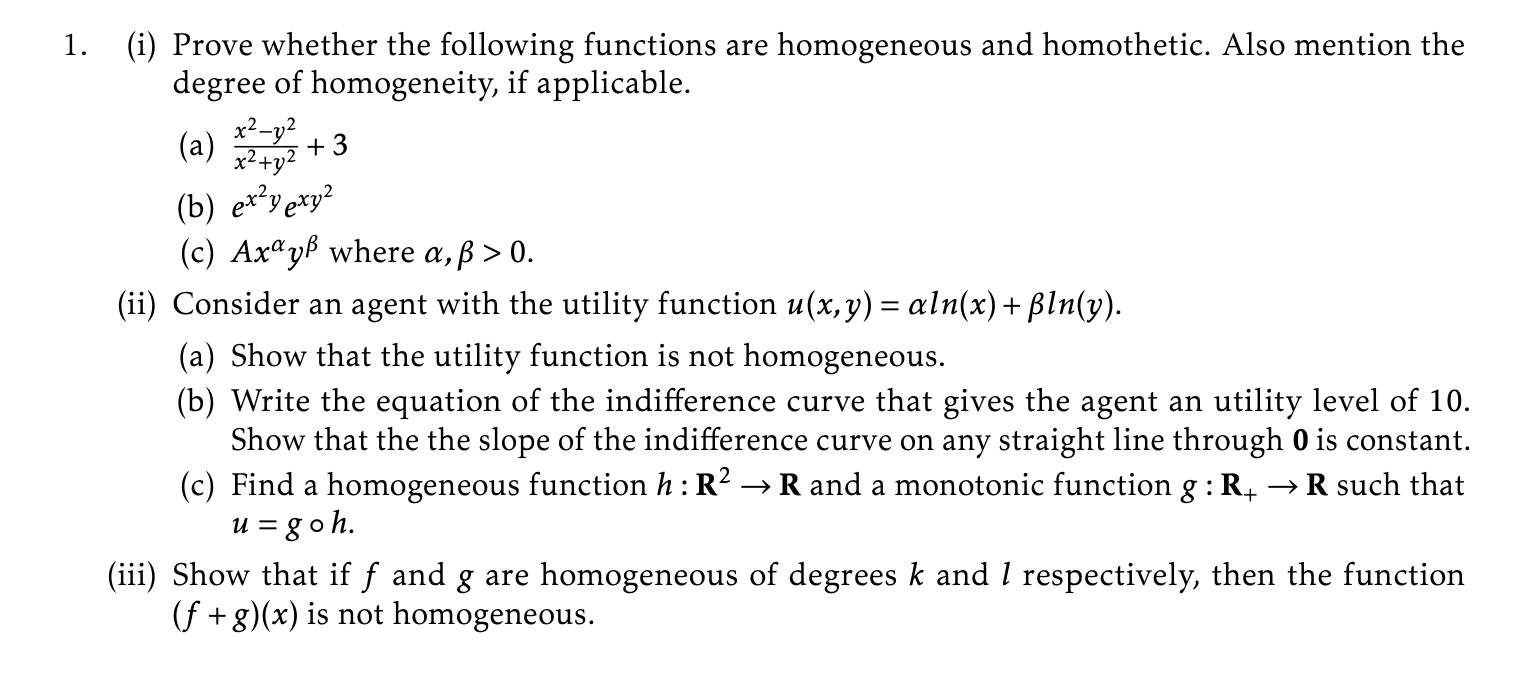Solved 1. (i) Prove whether the following functions are | Chegg.com