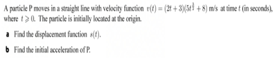 Solved A particle P moves in a straight line with velocity | Chegg.com
