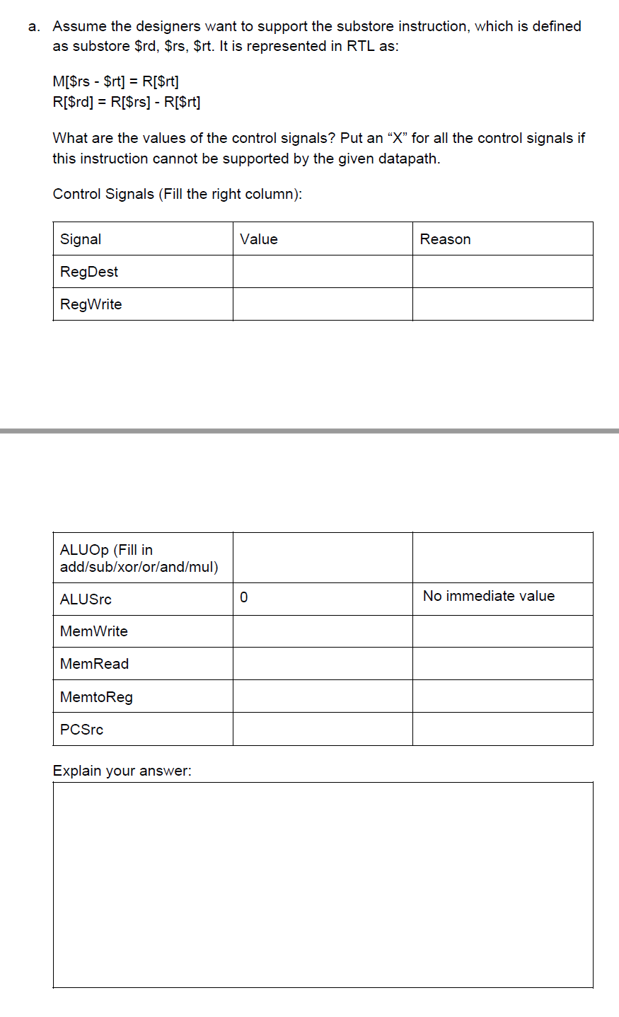 Solved 4. (8 points-Correctness) Adding an Instruction. The | Chegg.com