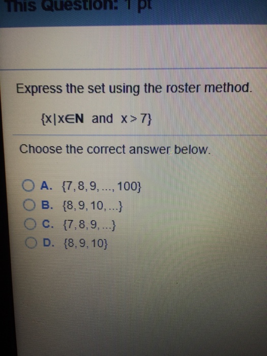 Solved Express the set using the roster method. {x|x | Chegg.com