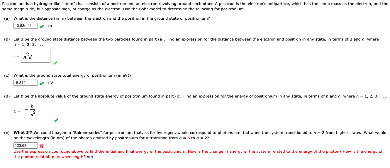 Solved Positronium is a hydrogen-like "atom" that consists | Chegg.com