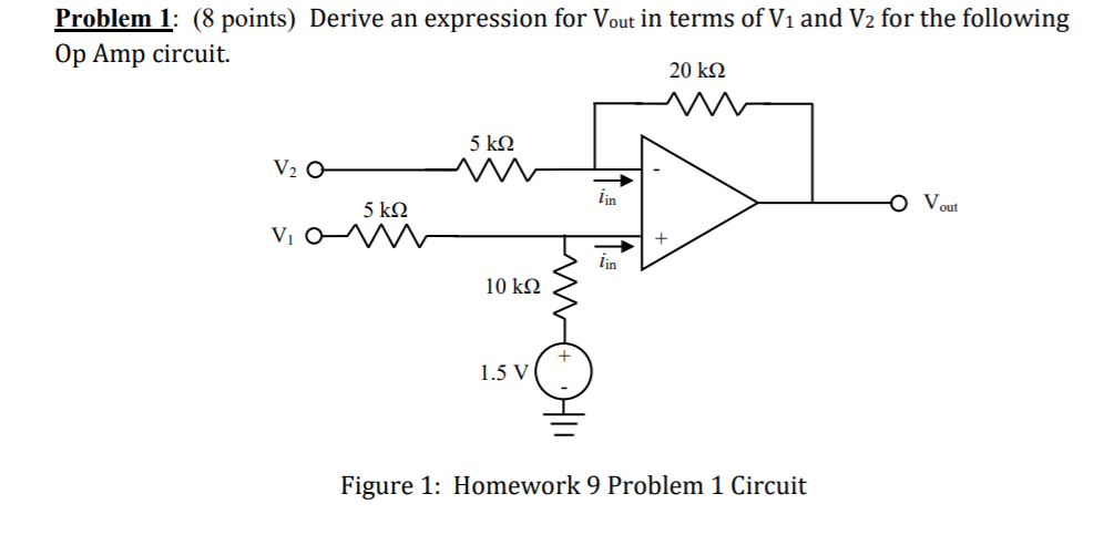 Solved Problem 1: (8 points) Derive an expression for Vout | Chegg.com