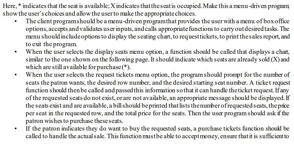 Solved Airplane Seating Assignment - Write a programthat can | Chegg.com