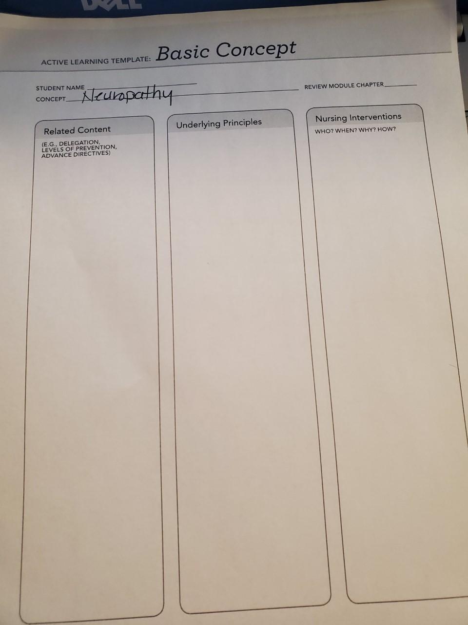 Solved Basic Concept ACTIVE LEARNING TEMPLATE: STUDENT NAME | Chegg.com