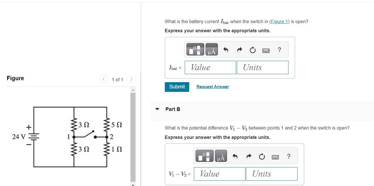 Solved What is the battery current Ibat when the switch in | Chegg.com