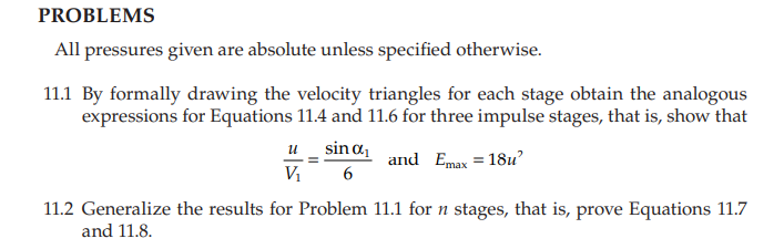 By formally drawing the velocity triangles for each | Chegg.com