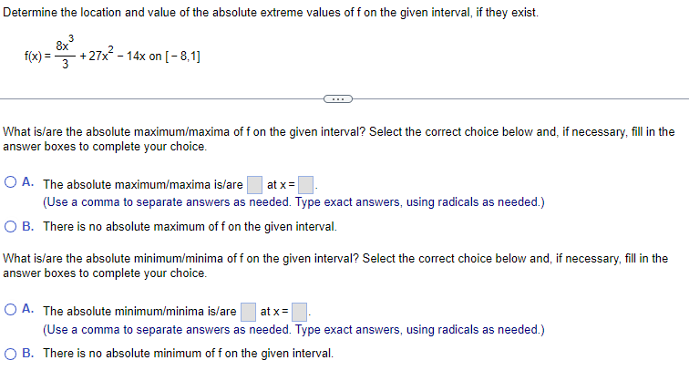 Solved Determine the location and value of the absolute | Chegg.com