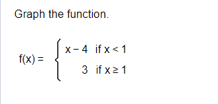 Solved Graph the function. f(x)={x−43 if x
