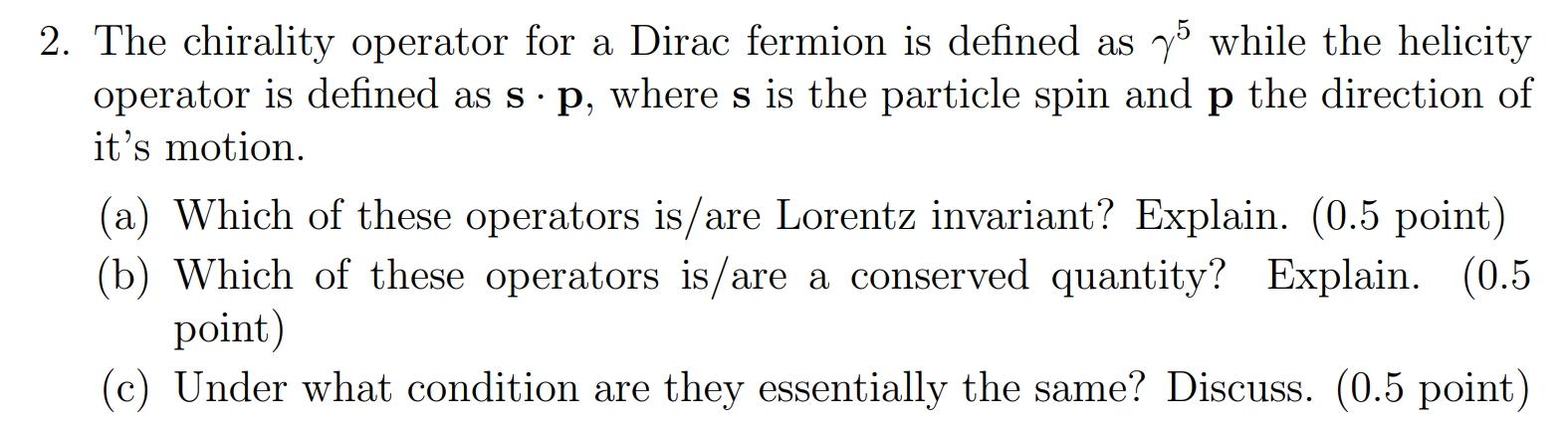 Solved This is a Relativistic Quantum Physics Problem, | Chegg.com