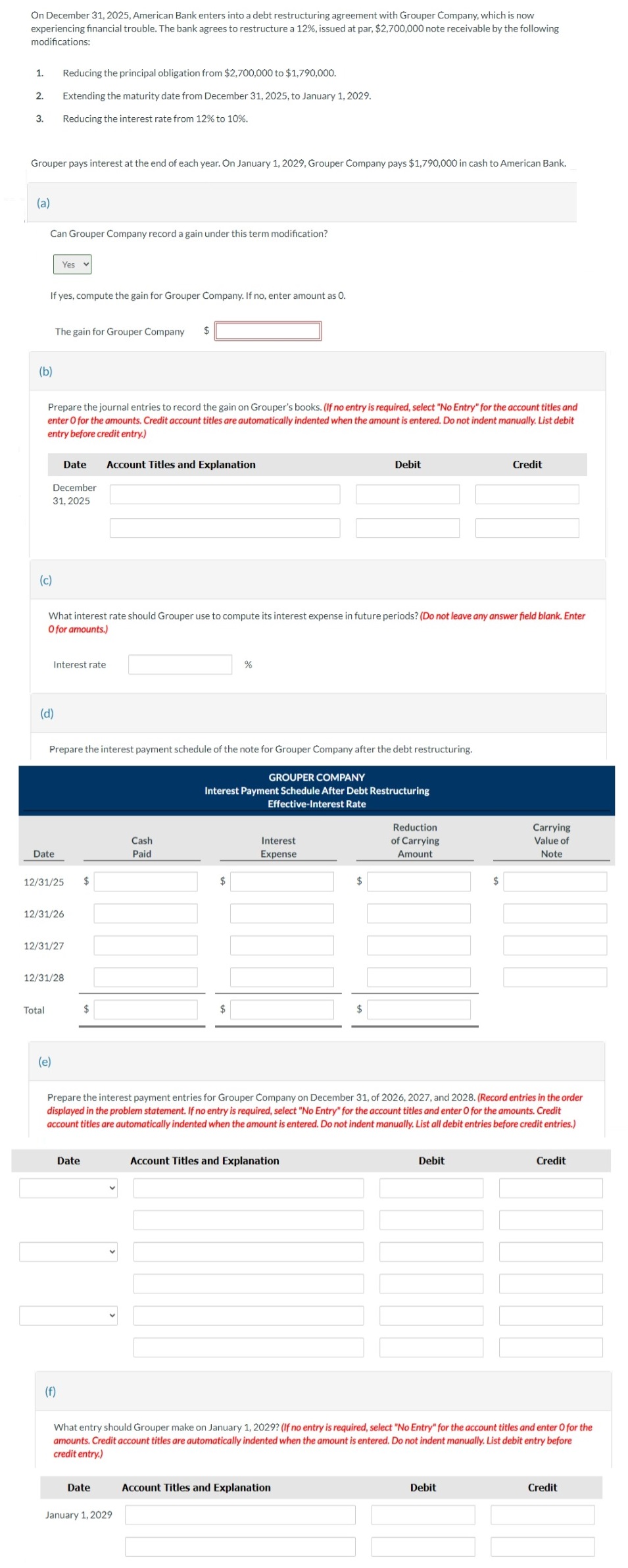 Solved On December 31, 2025, ﻿American Bank enters into a | Chegg.com