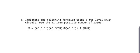Solved 1 Implement The Following Function Using A Two Le