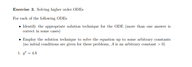 Solved Exercise 3 Solving Higher Order Odes For Each Of The