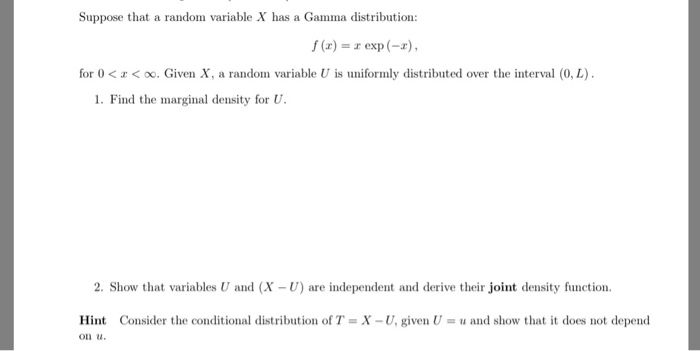 Solved Suppose that a random variable X has a Gamma | Chegg.com