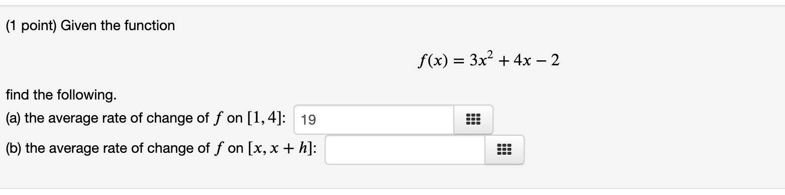 Solved (1 point) Based on the graphs of f(x) and g(x) below, | Chegg.com