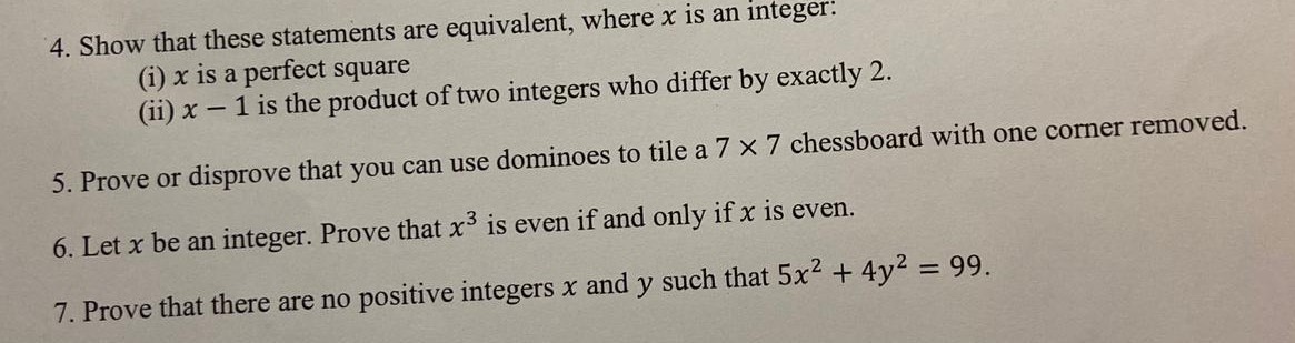Solved 4. Show that these statements are equivalent, where x | Chegg.com
