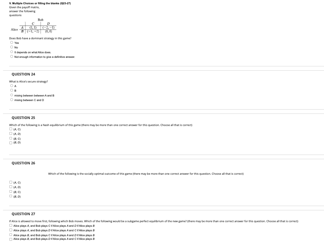 Solved v. ﻿Multiple Choices or filling the blanks | Chegg.com